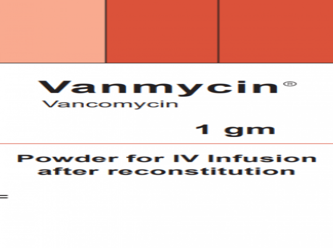 Vanmycin, Vancomycin Hydrochloride, Vancomycin 1gm.